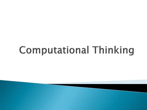 Computational Thinking - ppt download