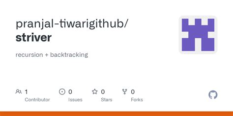 GitHub Pranjal Tiwarigithub Striver Recursion Backtracking
