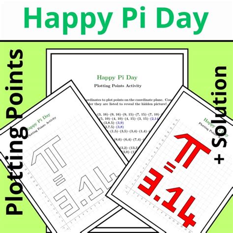 Pi Day Coordinate Plane Mystery Picture Graphing Points Activity