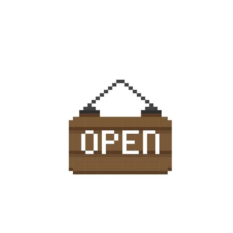 Wooden Open Sign In Pixel Art Style 22471668 Vector Art At Vecteezy