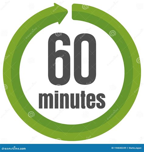 Clock Timer Time Passage Icon 60 Minutes Stock Vector