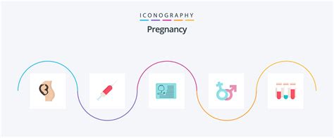 Pregnancy Flat 5 Icon Pack Including Healthcare Vaccine Cardiology