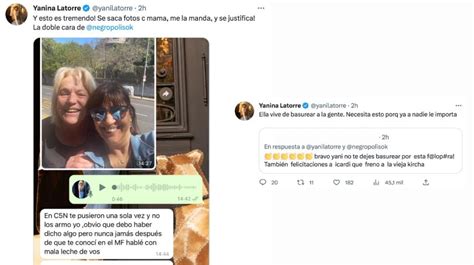 Yanina Latorre sepultó a la Negra Vernaci y mostró sus chats con la