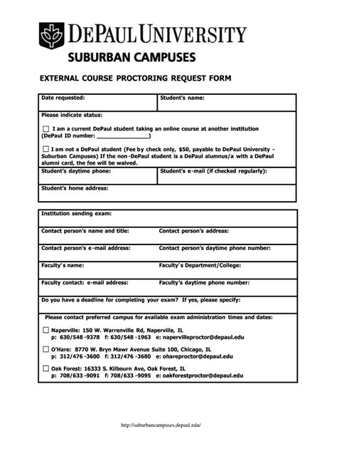 Fillable Online External Course Proctoring Request Fax Email Print