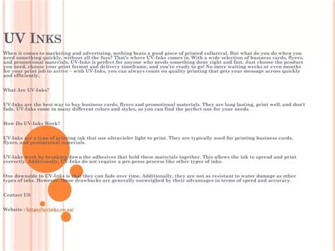Ppt Uv Inks Powerpoint Presentation Free Download Id