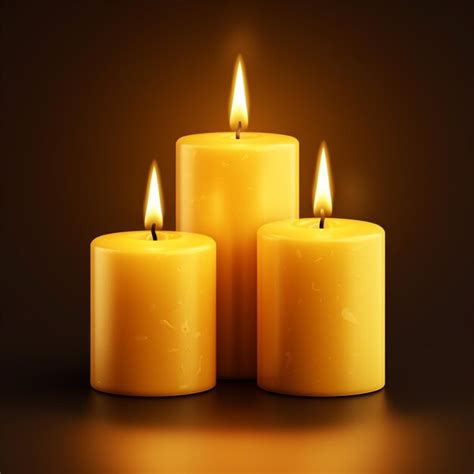 Premium Ai Image Beautiful Burning Candles On Black Background