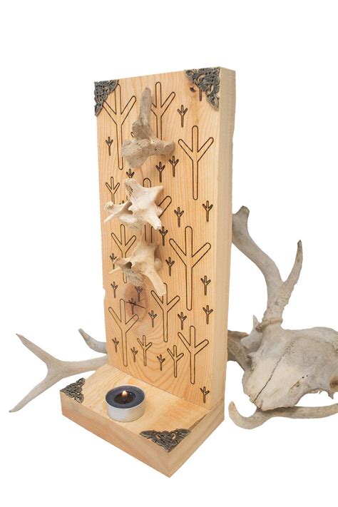 Algiz Triple Deer Vertebra Altar Etsy