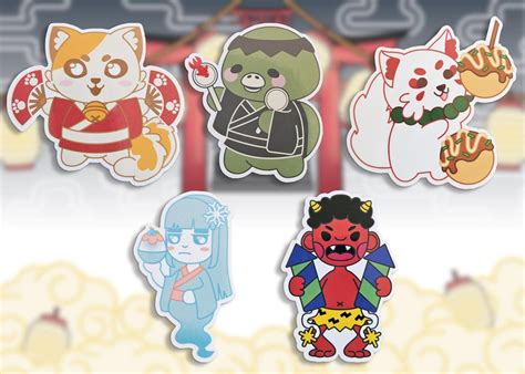 Yokai Stickers Japanese Yokai Stickers Etsy