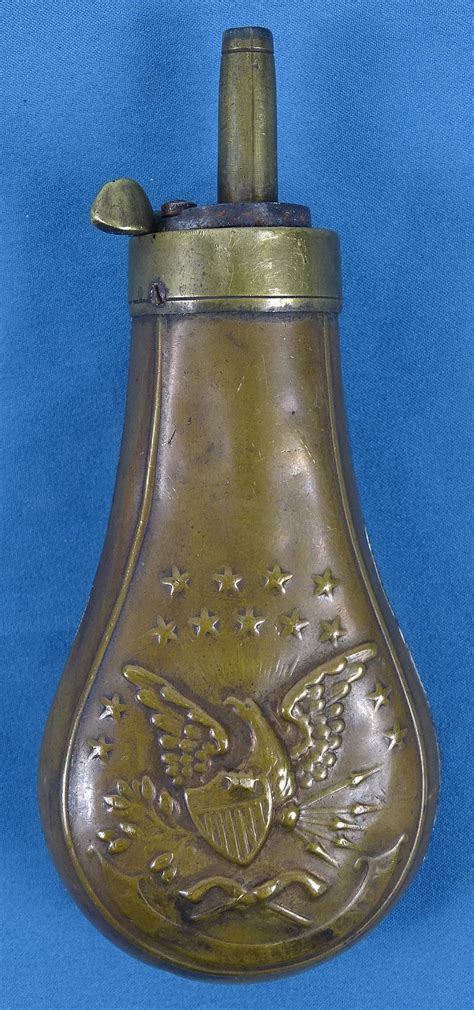 Small Brass American Eagle Powder Flask Griffin Militaria