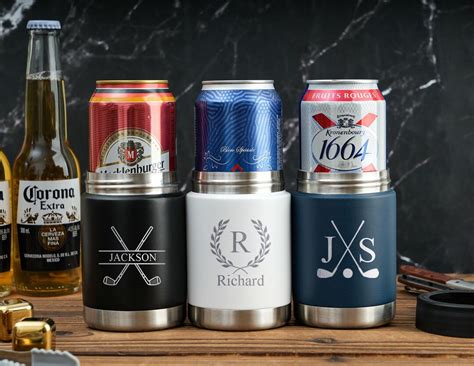 Personalized Beer Can Cooler Engraved Metal Groomsmen T Etsy