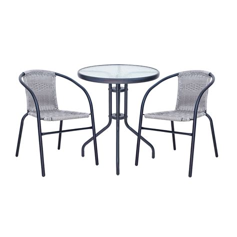 Mesa E 2 Cadeiras Tubular Nude Preto AJ Import