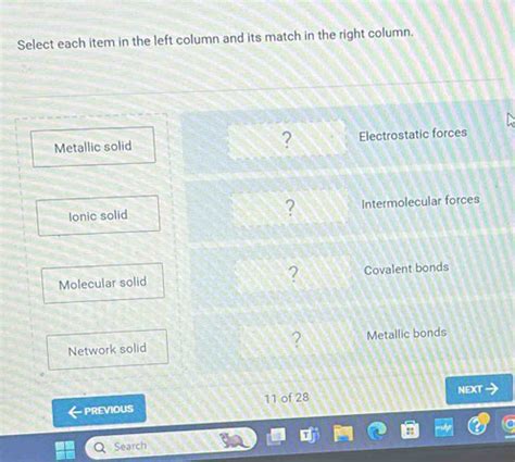 Solved Select Each Item In The Left Column And Its Match In The Right
