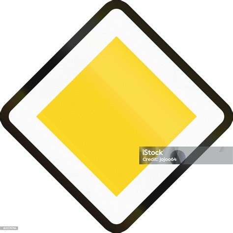 Panneau De Signalisation Utilisé Au Danemark Route De Priorité Vecteurs