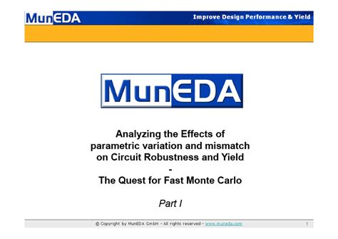 MUGM 2013 MunEDA Tutorial Analyzing The Effects Of Process
