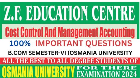 Cost Control And Management Accounting💯important Questionspart 2 Bcom