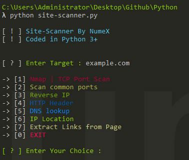GitHub NumeXx Site Scanner Scan Site