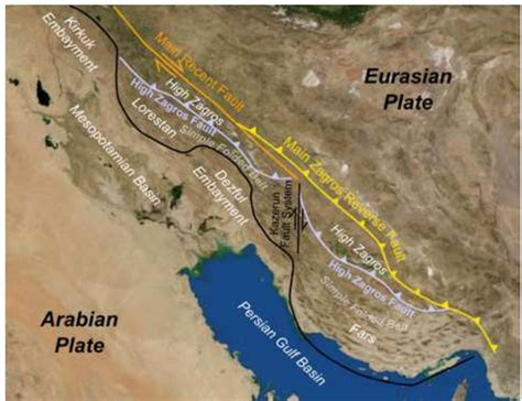 Tectonic Map Of Zagros Belt Shows The Lateral Divided