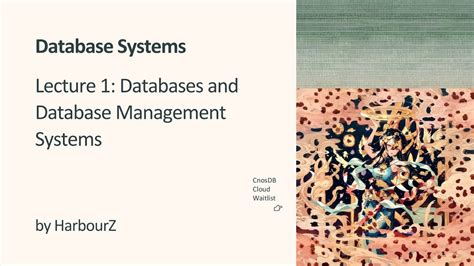 Cnosdb Database System Note 01 What Is Db And Dbms Youtube