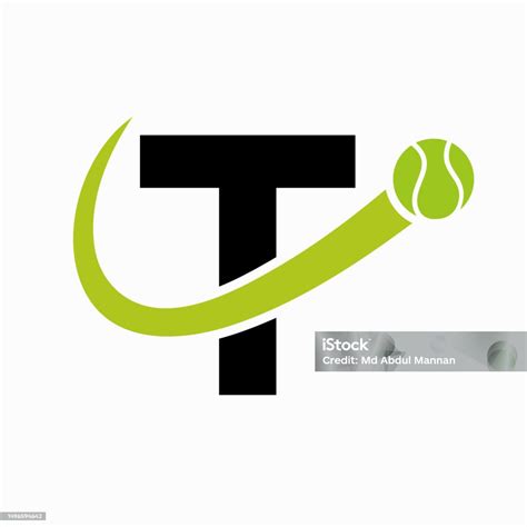 편지 T 템플릿에 테니스 로고 디자인입니다 테니스 스포츠 아카데미 클럽 로고 Championship에 대한 스톡 벡터 아트 및 기타 이미지 Championship 경기
