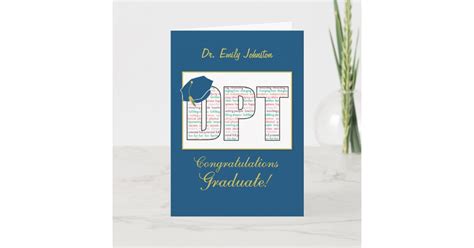 Custom Name Doctor Physical Therapy Graduation Card Zazzle