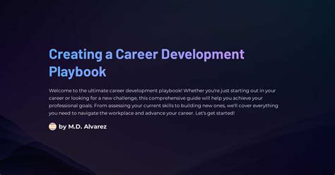 Creating A Career Development Playbook