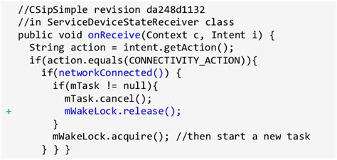 a resource leak bug due to unexpected user interactions csipsimple