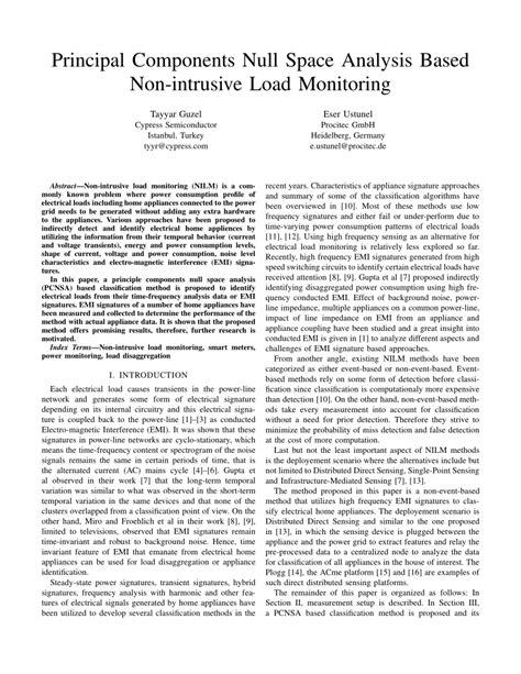 Pdf Principal Components Null Space Analysis Based Non Intrusive Load Monitoring