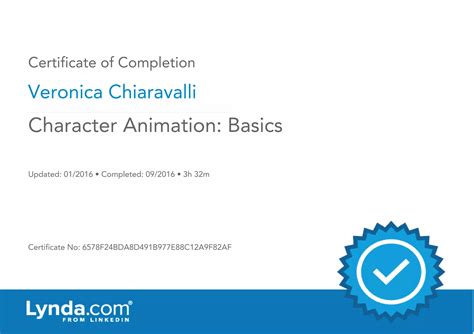 Characteranimation Basics Certificateofcompletion Ppt
