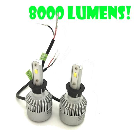 H3 Cob LED Headlight Bulbs Headlamp Kit 8000lm 12 24V Canbus Error Free