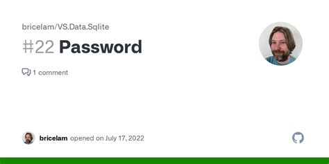 Password · Issue 22 · Bricelamvsdatasqlite · Github