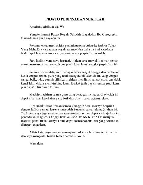 Contoh Pidato Perpisahan Kelas 6 Singkat Informasi Terbaru 2015 Informasi Terbaru 2015