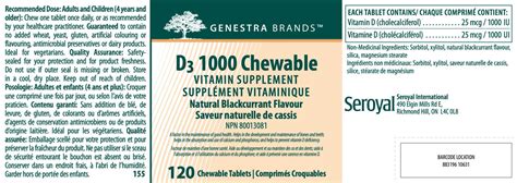 D3 1000 Chewable Genestra Brands Unytii Supplements Unytii Pro Supplements
