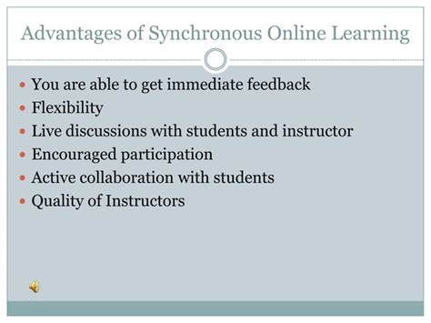 Synchronous Learning Presentation Ppt