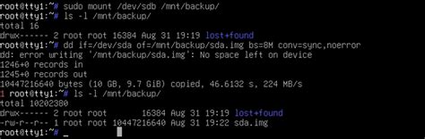 backup and image restoration using dd introserv