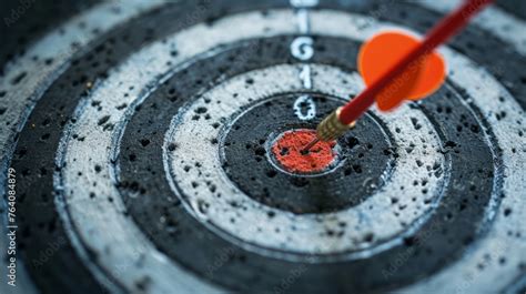 Set Goals For Work Dart Aiming At The Target Center Business Goal