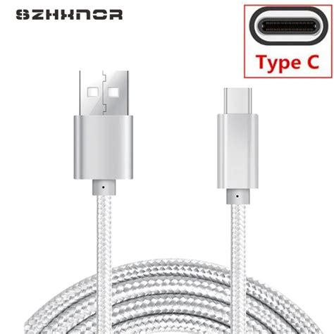 Кабель с разъемом USB типа C для быстрой зарядки usb нейлоновый ...