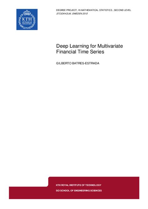 Pdf Deep Learning For Multivariate Financial Time Series
