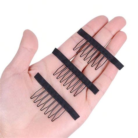 20pcs Steel Wig Combs For Making Wig Caps 7 Teeth Metal Snap Teeth With