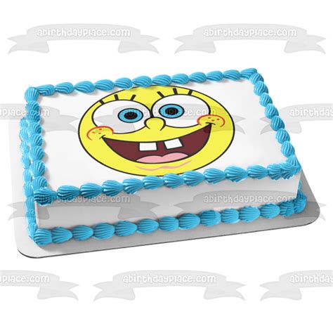 Spongebob Squarepants Circle Face Edible Cake Topper Image Abpid12433 Edible Cake Toppers