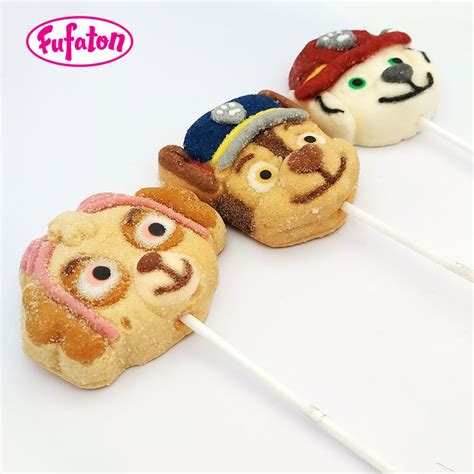 Paw Patrol Shaped Rocky Zuma Skye Marshmallow Lollipop Candy