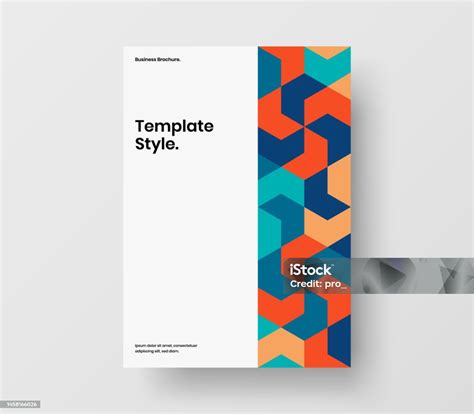 현대 잡지 표지 디자인 벡터 삽화 프리미엄 기하학적 모양 기업 정체성 개념 패턴에 대한 스톡 벡터 아트 및 기타 이미지 패턴 책표지 책자 표지 Istock