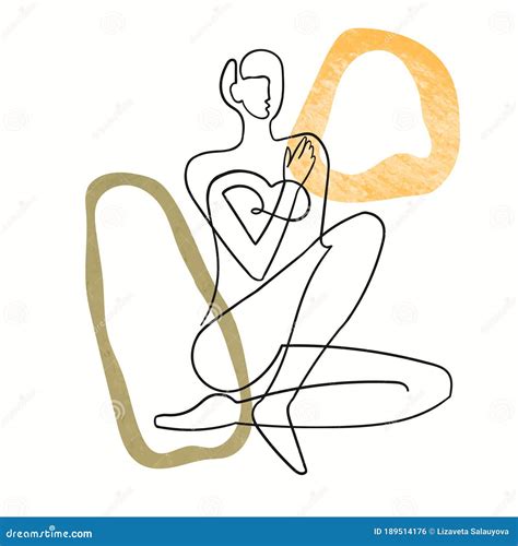 Outline Illustration Of Woman Body With Blob Shape Stock Vector Illustration Of Contour