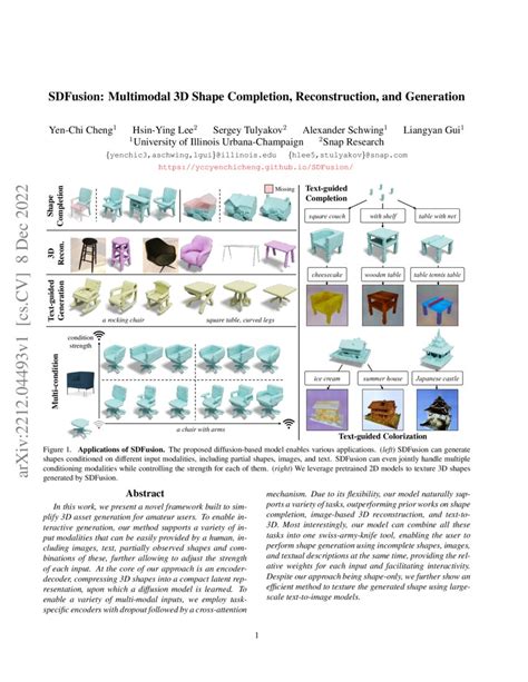 Sdfusion Multimodal 3d Shape Completion Reconstruction And