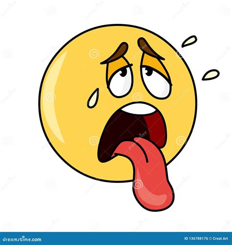 Exhausted Emoticon Smiley Vector Illustration CartoonDealer 46948930