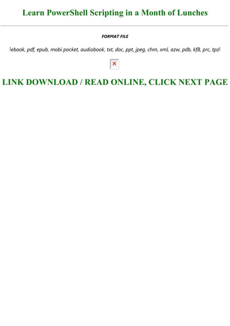 ~free Download Learn Powershell Scripting In A Month Of Lunches Full Acces