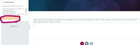 Generate Shortcode Button Not Working Eventon Help Desk