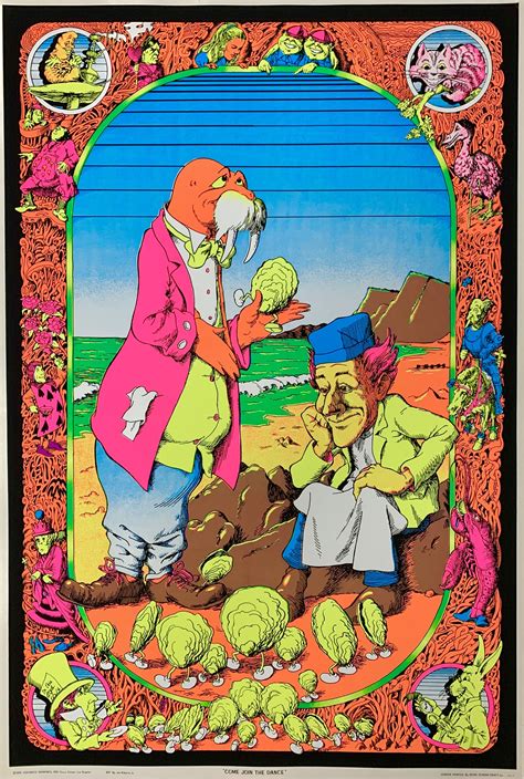 Alice In Wonderland Come Join The Dance Original 1970 Black Light