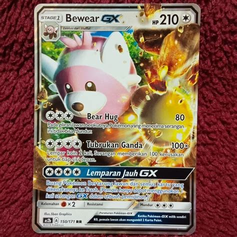 Jual Bewear GX RR As B Pokemon TCG Indonesia Foil Holo Shopee Indonesia