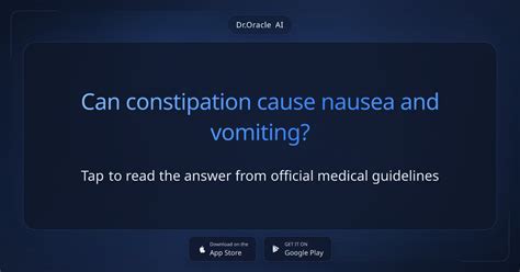 Can Constipation Cause Nausea And Vomiting