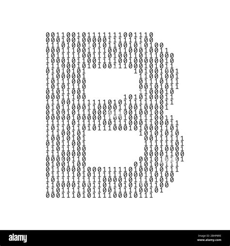 Letter B Made From Binary Code Digits Technology Background Stock